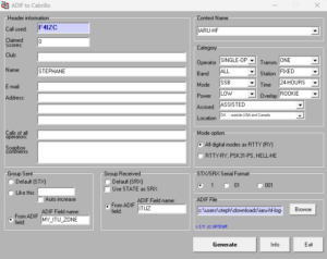 Convertir son log ADIF en format Cabrillo - ADIF to Cabrillo